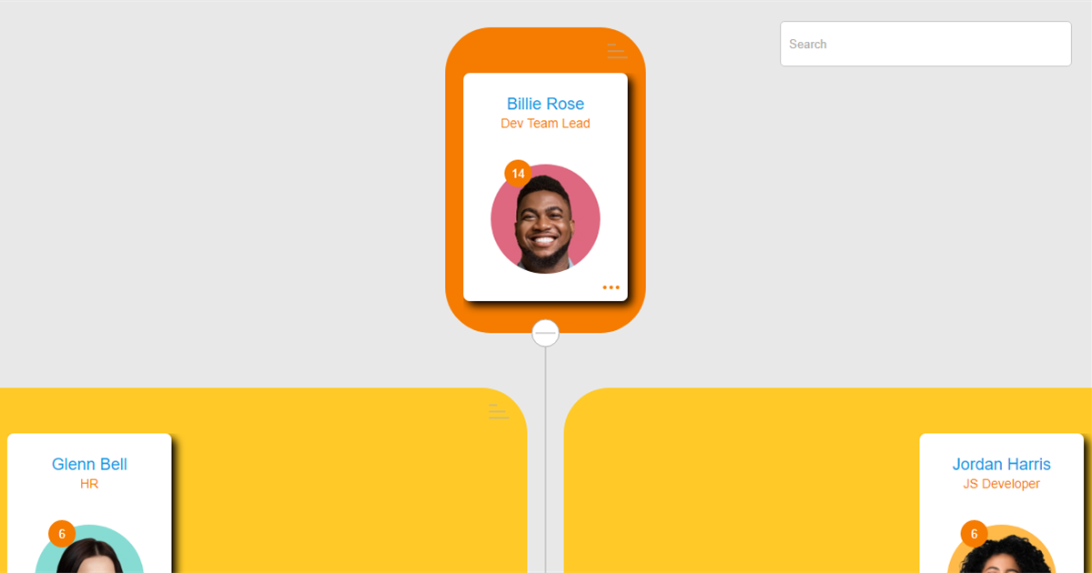 Count the Number of Children in Subtrees - OrgChart JS